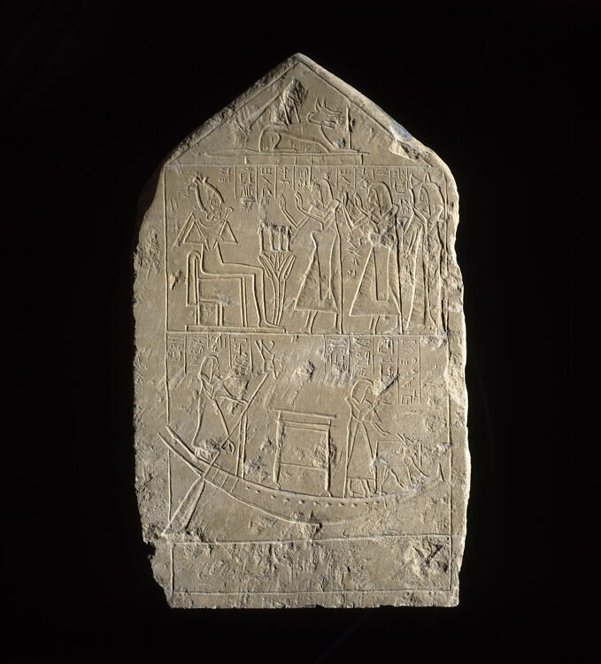 stèle rectangulaire à pyramidion - Louvre site des collections